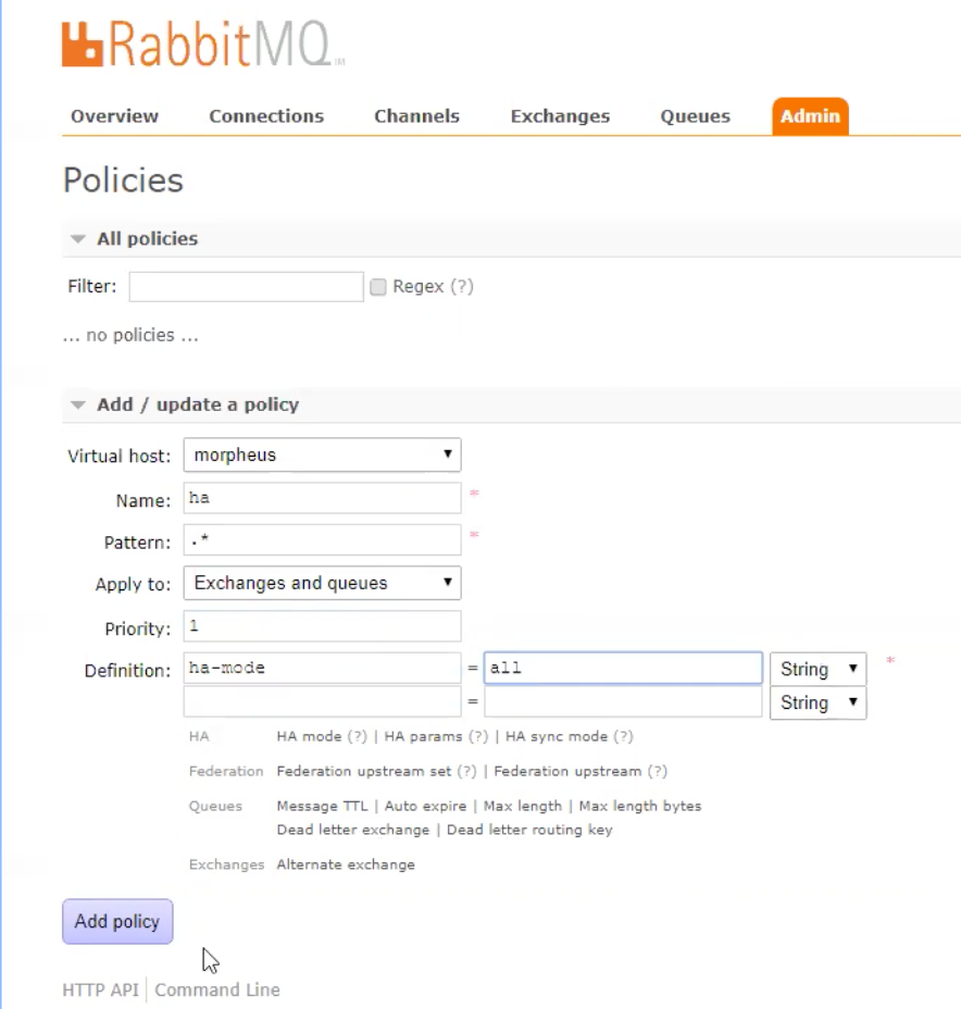 How to set recommended RabbitMQ policies
