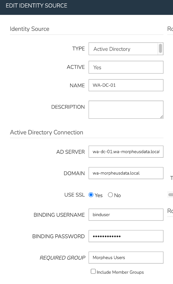 How to add an Active Directory integration as Morpheus identity source with SSL